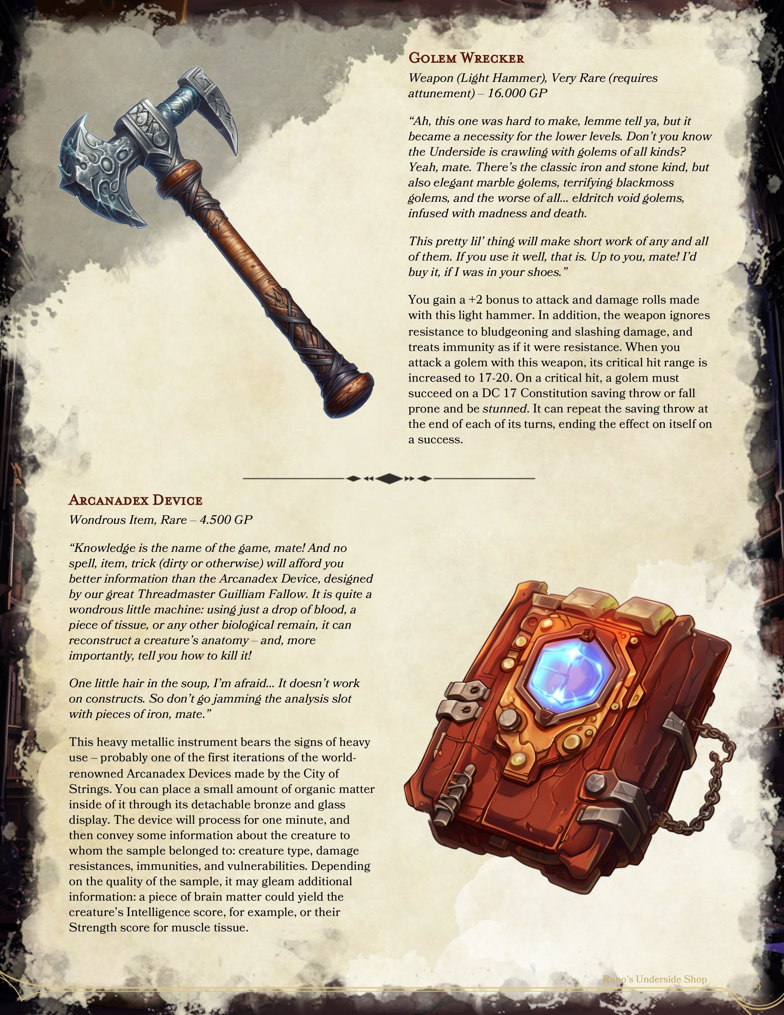 The Library of Underside | Codex Settings – Ariadne's Codex of Strings
